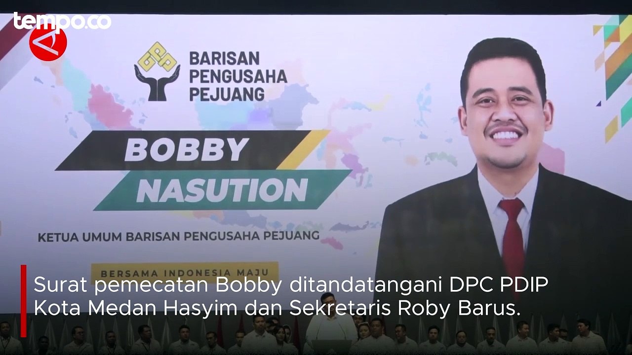 Menantu Jokowi, Bobby Nasution Resmi Dipecat dari PDIP - video Dailymotion