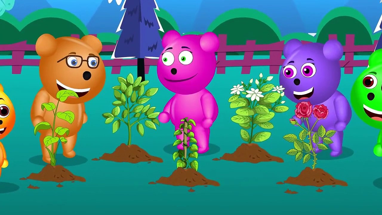 [1280x720] Mega Gummy bear planting trees finger family Rhyme for Kids ...