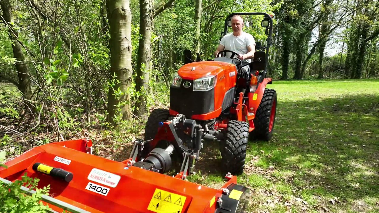 Front Flail Mower Verticut with the Peruzzo Scorpion using the Kubota ...