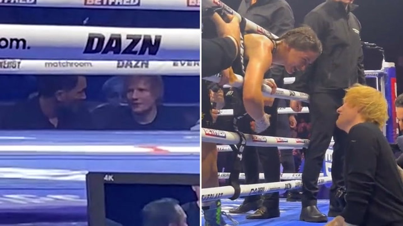 Ed Sheeran congratulates Katie Taylor after attending fight in Dublin ...