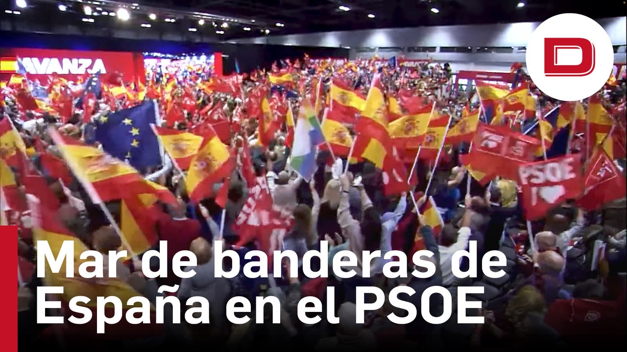 El PSOE envuelve a Sánchez en un mar de banderas españolas cuando no se ...