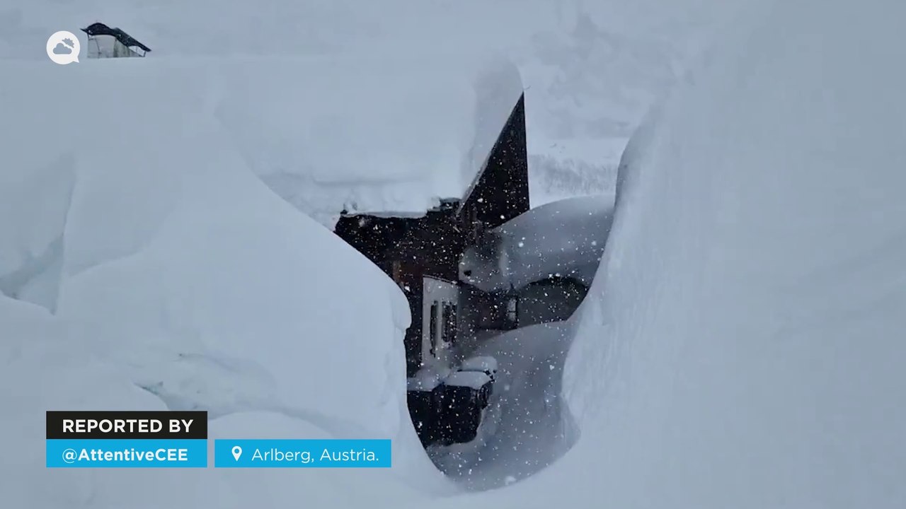 Heavy snowfall in the alpine areas of France, Switzerland and Austria ...