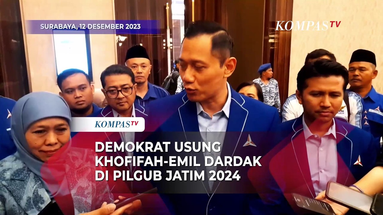 AHY Umumkan Demokrat Resmi Usung Khofifah-Emil Dardak di Pilgub Jatim 2024 - Video Dailymotion