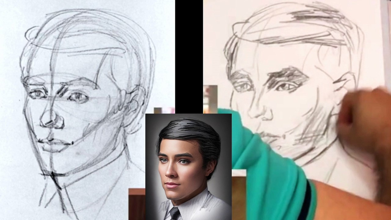 how to draw a simple portrait step by step - Vidéo Dailymotion