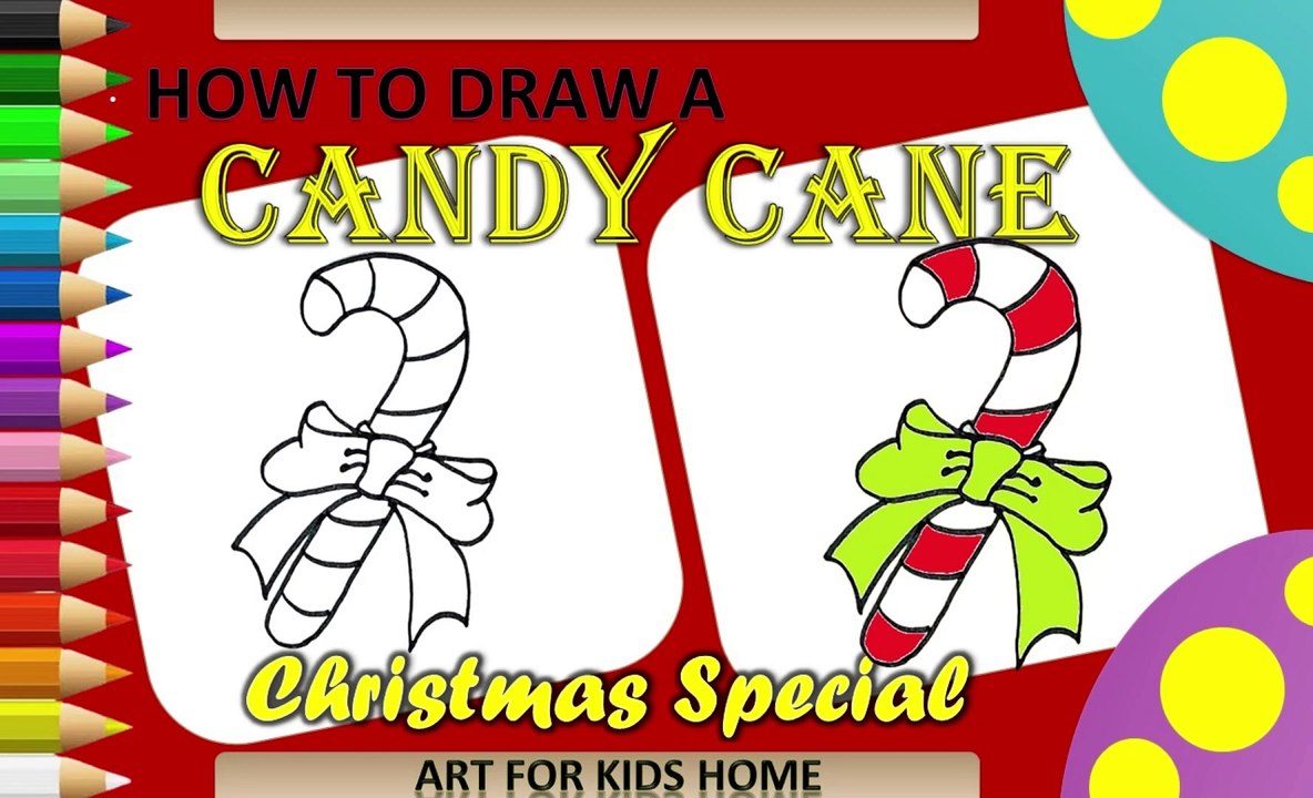 How to Draw a Christmas Candy Cane | Easy Drawing for kids | क्रिसमस ...