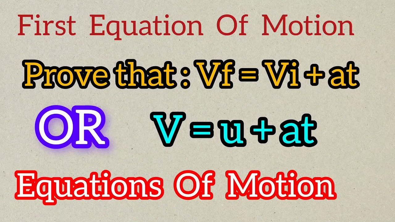 First equation of motion_prove that Vf=Vi+at or v=u+at_equations of ...