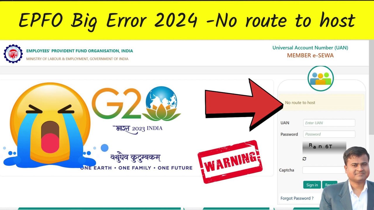 EPFO Big Error 2024-No route to host? epfo new update 2024, pf ...