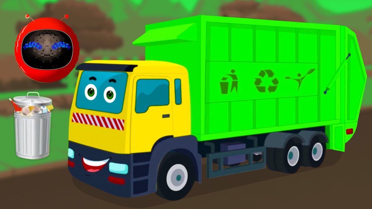 Garbage Truck Street Vehicle Animated Cartoon Video For Preschool Kids ...