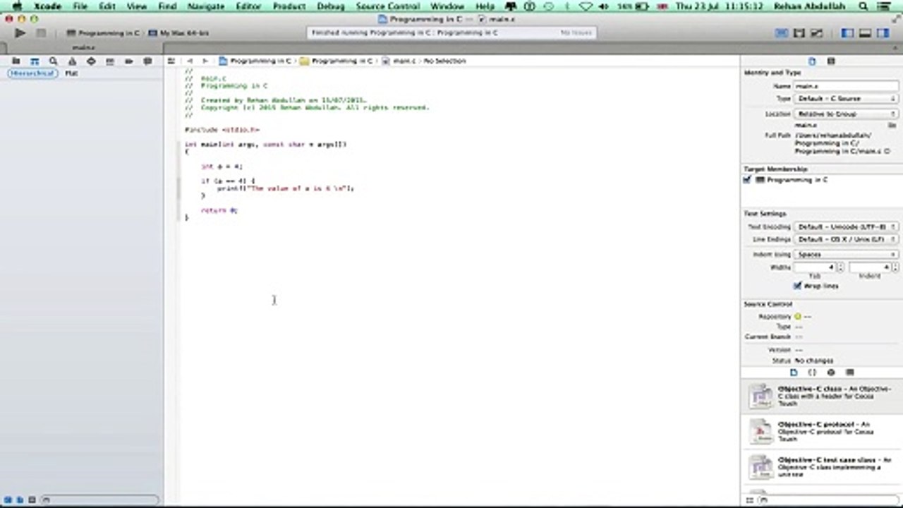 PROGRAMMING IN C / Xcode || Tutorial 9 - The If...Else Statement - video Dailymotion