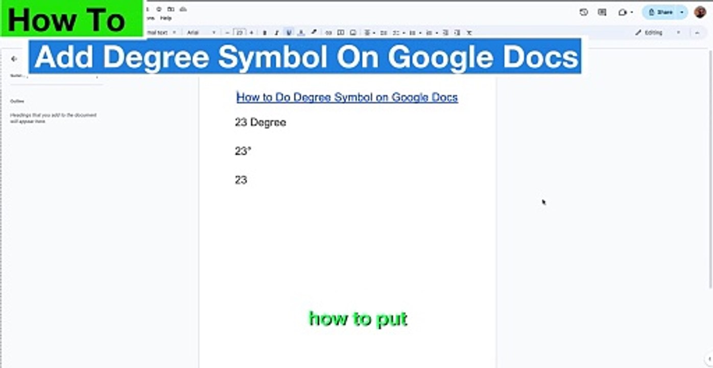 How to Do Or Insert Degree Symbol on Google Docs - video Dailymotion