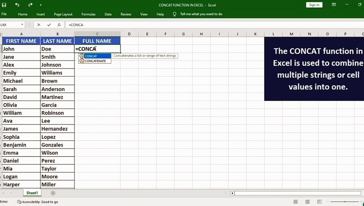 CONCAT function in excel | CONCAT formula in excel - video Dailymotion