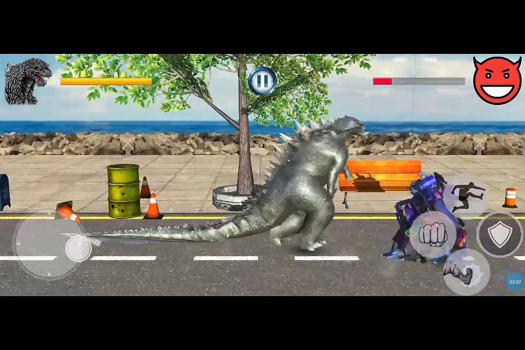 Godzilla vs dinosaur fighting, Android phone gameplay - video Dailymotion