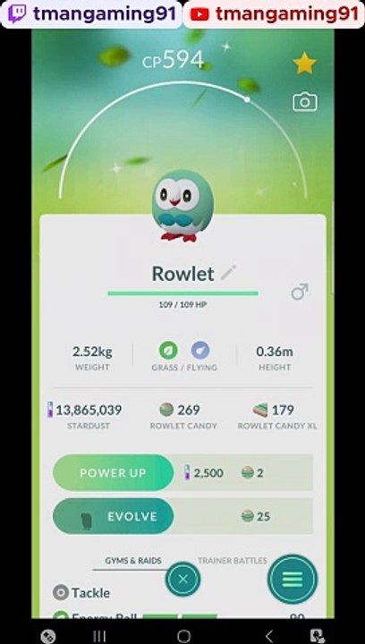 Pokémon GO-Evolving Shiny Rowlet - video Dailymotion