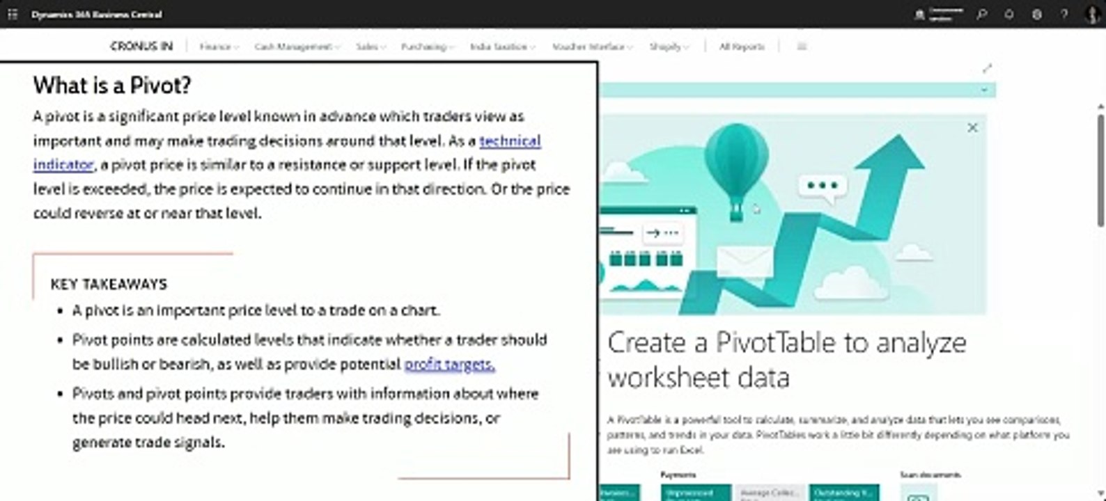 Pivot Mode | Analyze Worksheet in Business Central - video Dailymotion