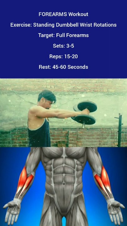DUMBBELL WRIST ROTATIONS ️ Best FOREARMS Exercise #heermlgangaputra # ...