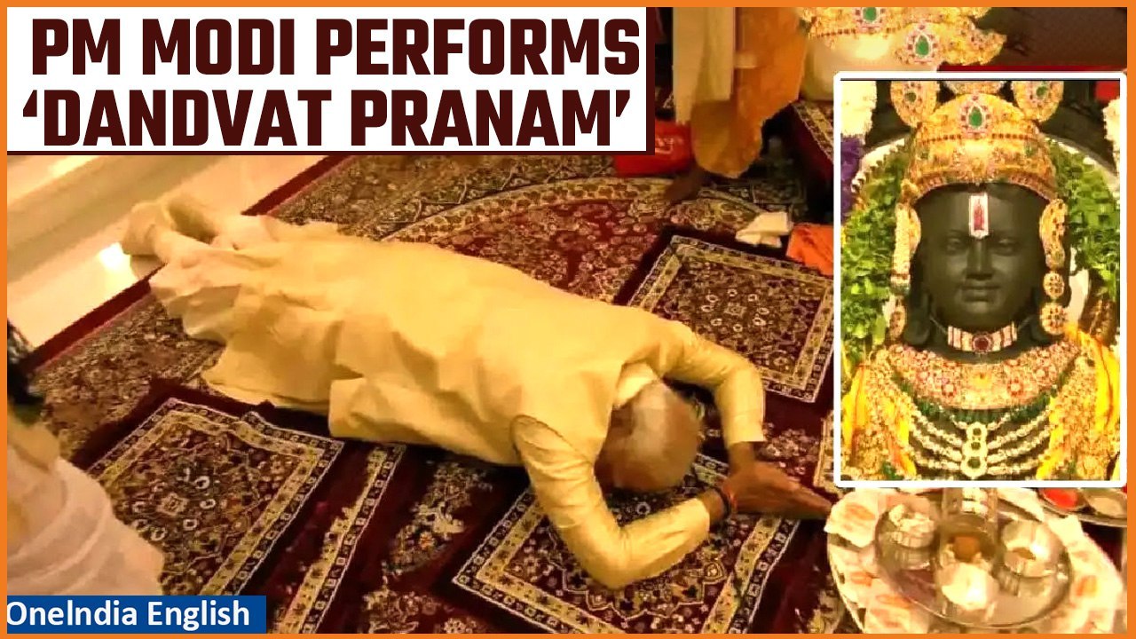 Ayodhya Ram Mandir: PM Modi performs 'Dandvat Pranam' during Pran ...