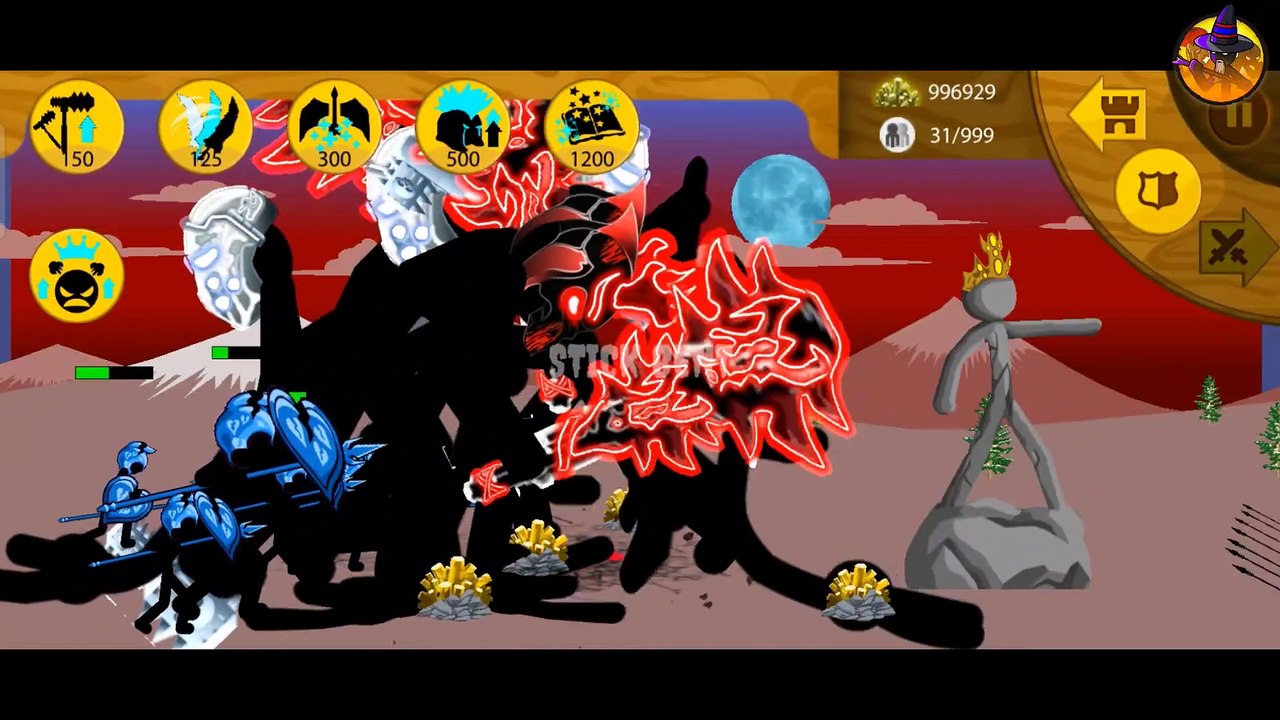 STICK WAR 4 CAMPAIGN FINAL BOSS FIRE VS 1M ARMY ZOMBIE MAX LEVEL ...