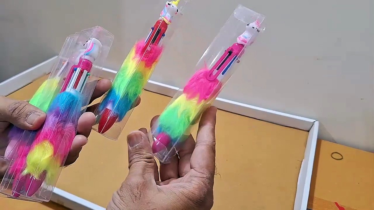 Unboxing and Review of Unicorn Fur Pen 6 in 1 Differetnt Color ...