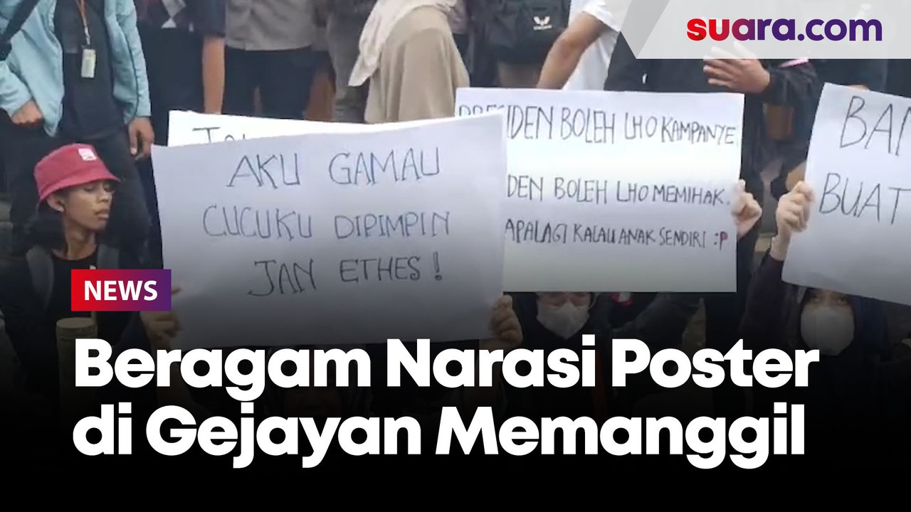 Beragam Poster di Gejayan Memanggil: Aku Gamau Cucuku Dipimpn Jan Ethes ...