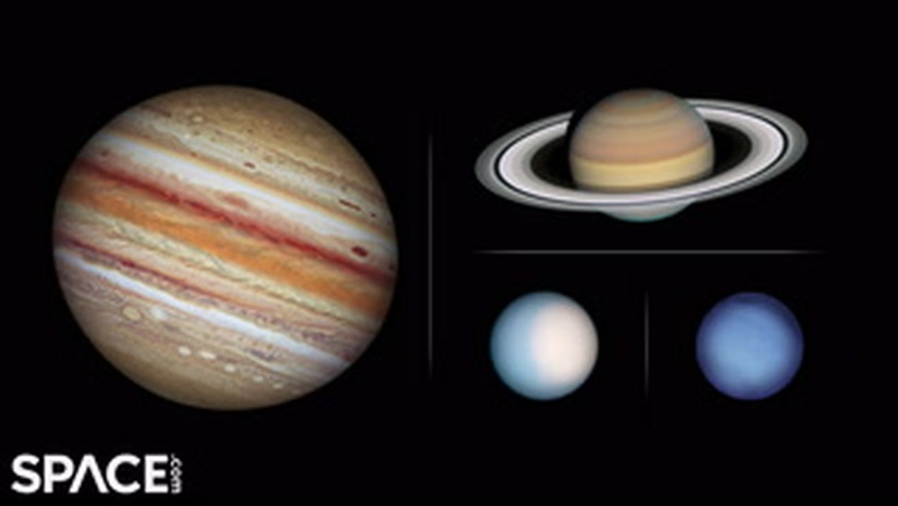 Outer Solar System Planets Spinning Via Hubble Telescope - video ...