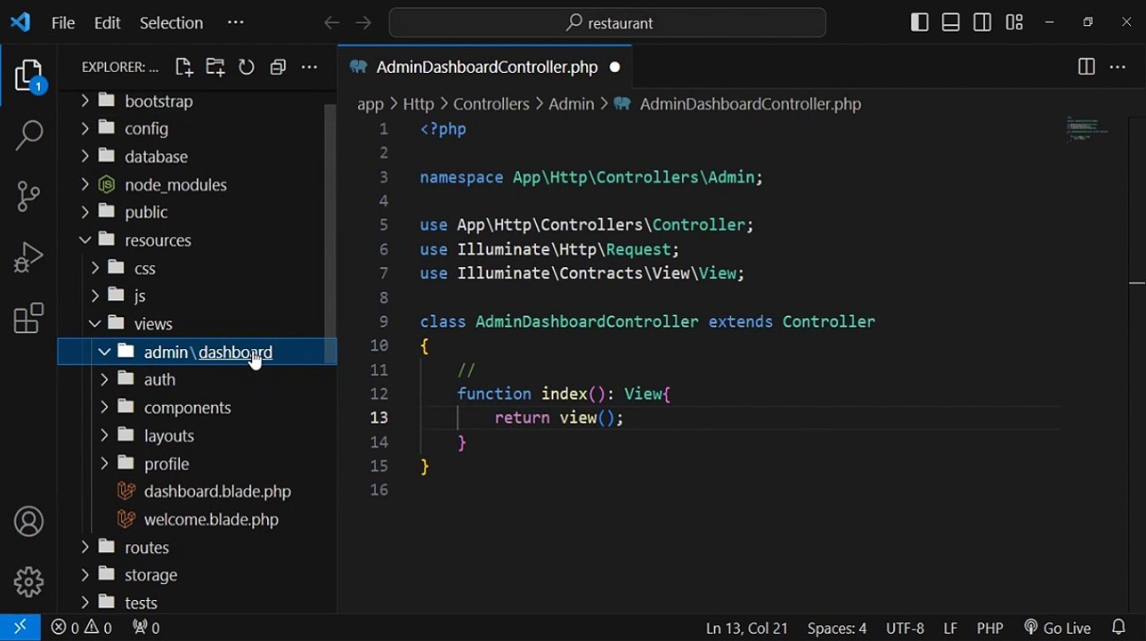 Create Dashboard for Users in Laravel Project | Restaurant E-commerce Project in Laravel #4 ...