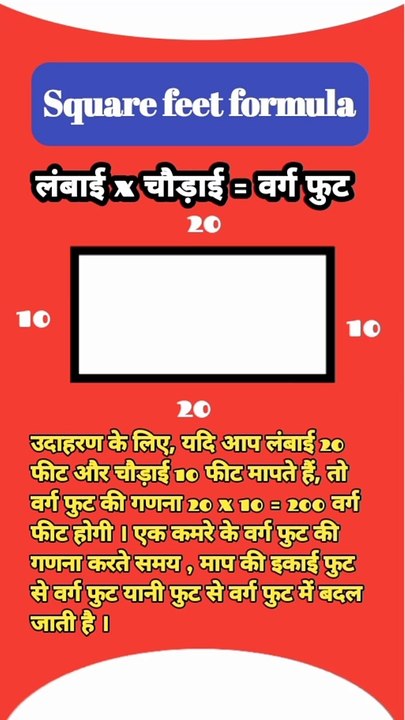 How to calculate square feet | square feet formula | वर्ग फुट|# ...