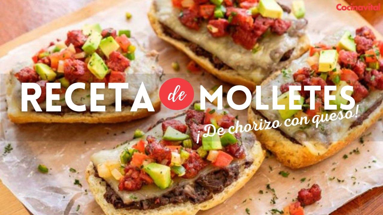 Cómo hacer mini molletes con frijol, chorizo y queso gratinado ...