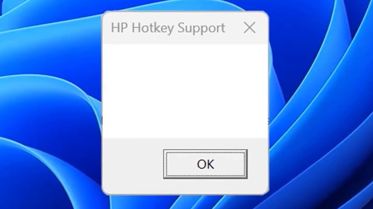 How to Fix HP Hotkey Support Blank Pop up Error in Windows 11 / 10 ...