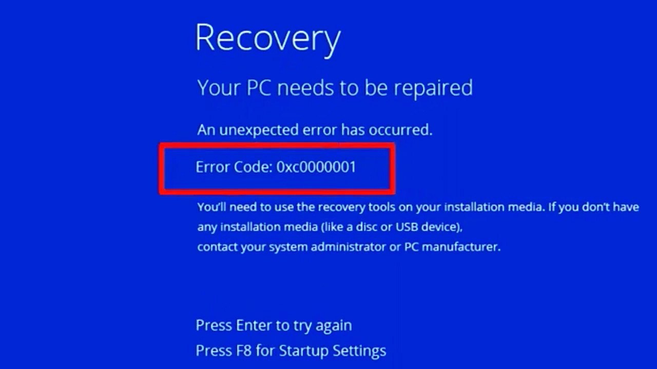 How to Fix Error Code 0xc0000001 Blue Screen in Windows 11 / 10 / 7 ...