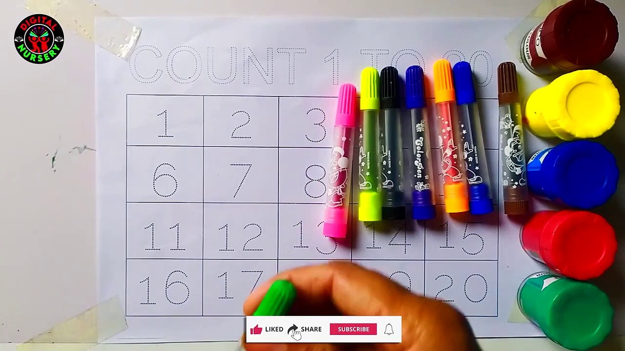 one two three 123 numbers 1to20 write trace and learn numbers with ...