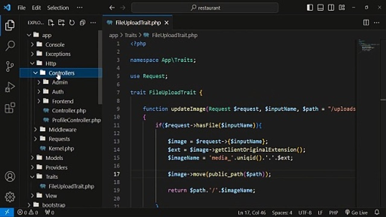 Update Profile Image of Admin User in Laravel | E-commerce Restaurant ...