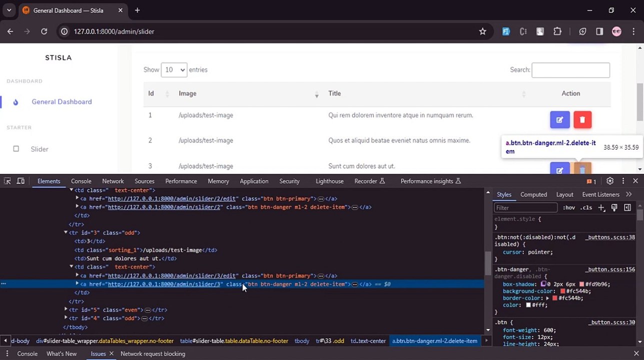 Delete Slider Data using Ajax & Refresh YajraBox DataTable | Restaurant Project Laravel #32 Part ...