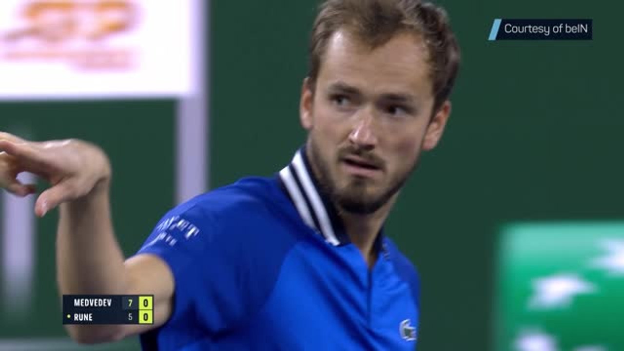 Medvedev stares down Rune in Indian Wells clash - video Dailymotion