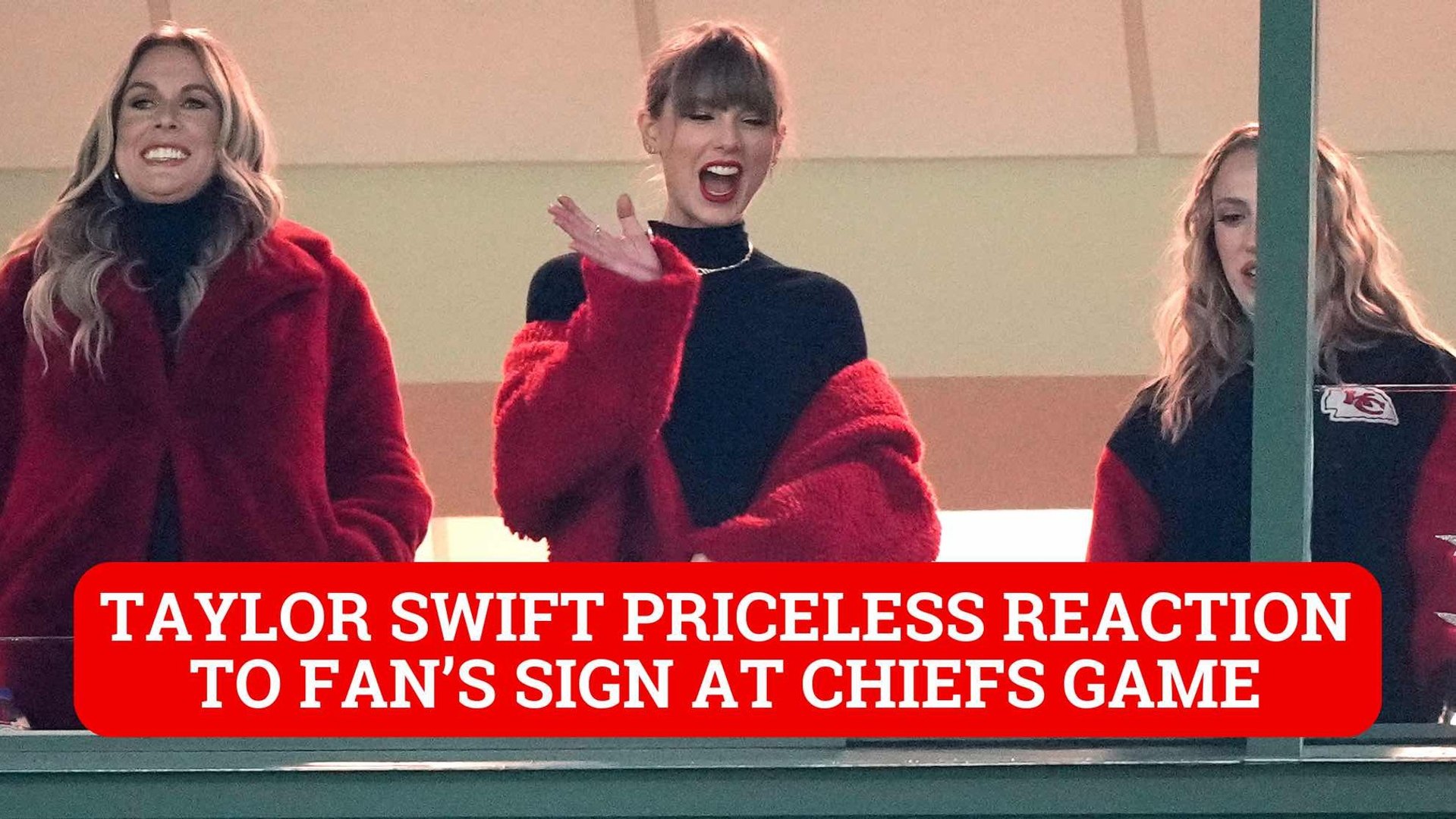 Taylor Swift reacts to fan's funny sign in the crowd at Chiefs game ...