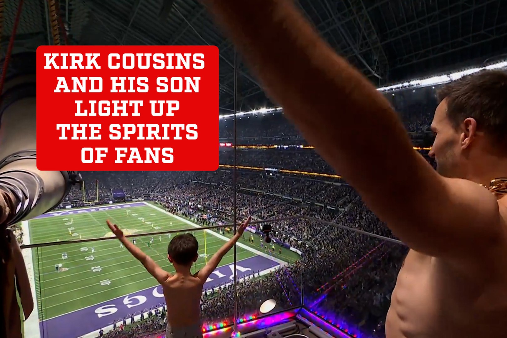 Kirk Cousins ??and Son perform shirtless 'Skol' chant, light Vikings ...