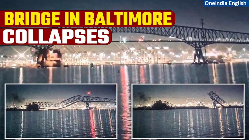 Viral Video Of Baltimore Key Bridge Collapsing: Vehicles Plunge Into ...