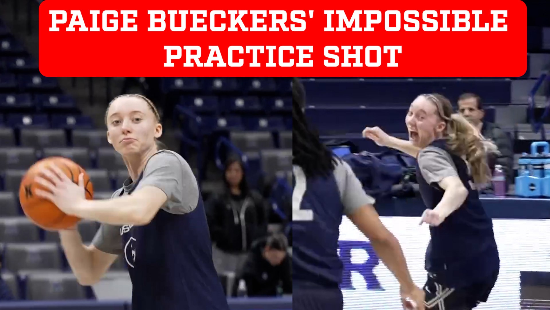 Paige Bueckers sinks a no-look half court shot during practice - MARCA TV English