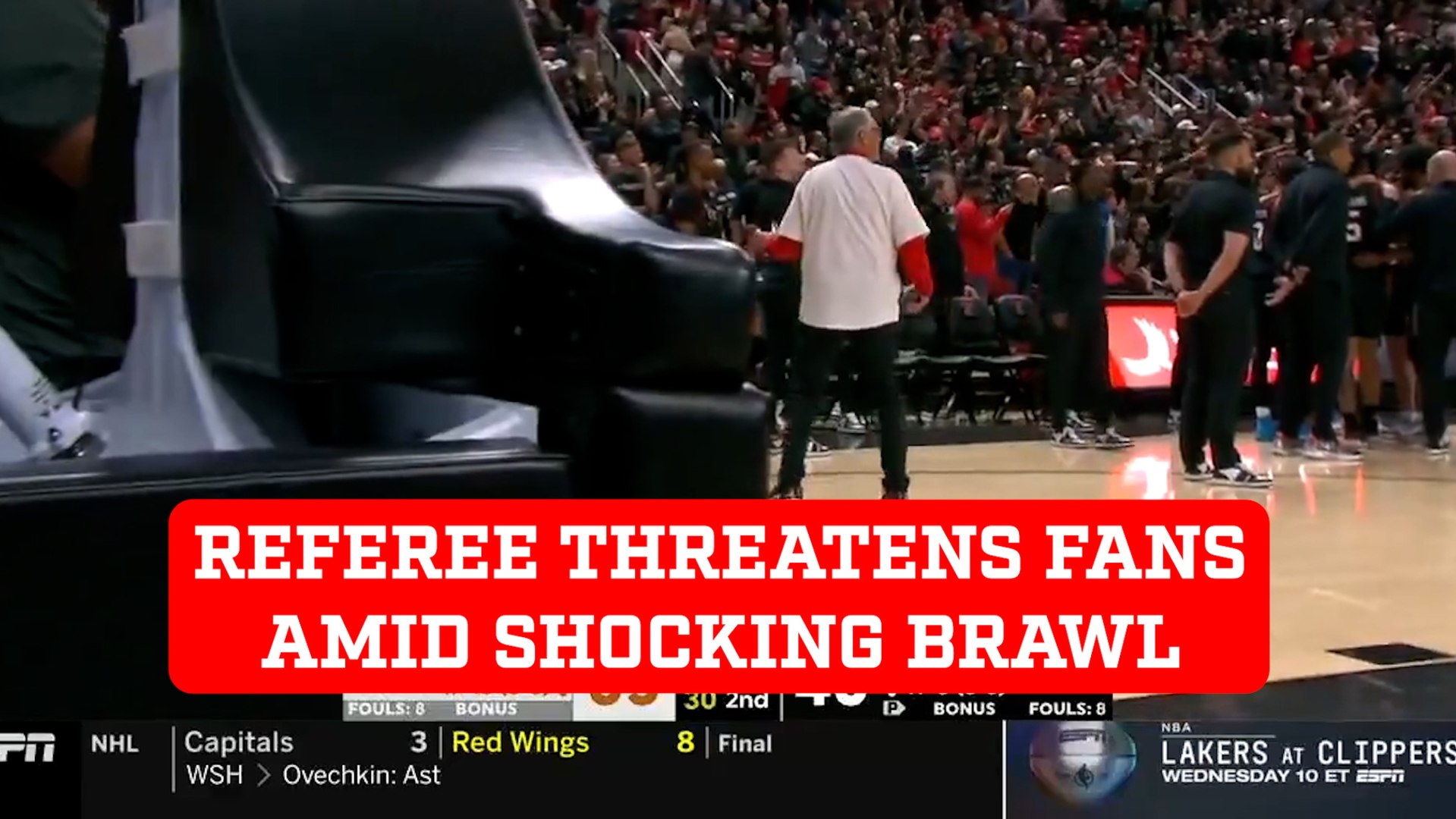 Referee threatens fans amid shocking brawl and object throwing at Texas ...