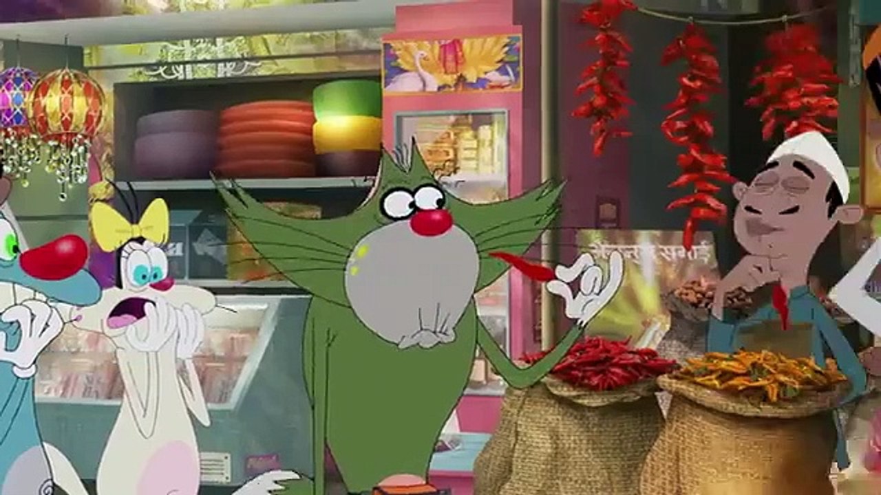 हिंदी Oggy and the Cockroaches FOOD ONLY Hindi Cartoons for Kids ...