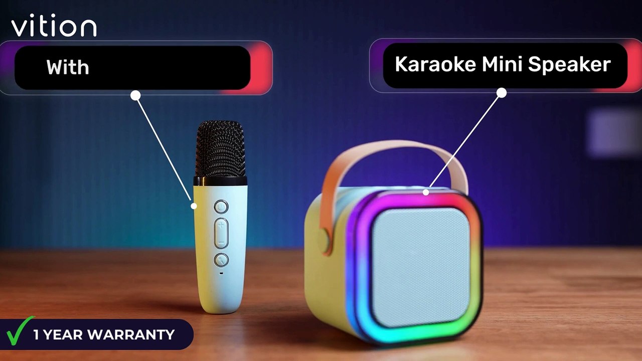 Vition Mini Portable Karaoke Speaker & Free 1 Year Warranty - video ...