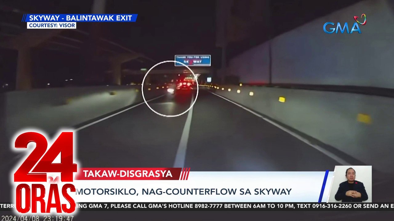 Motorsiklo, nag-counterflow sa Skyway | 24 Oras - video Dailymotion