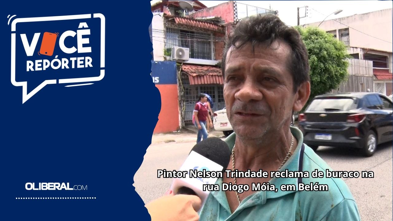Pintor Nelson Trindade reclama de buraco na rua Diogo Móia, em Belém ...