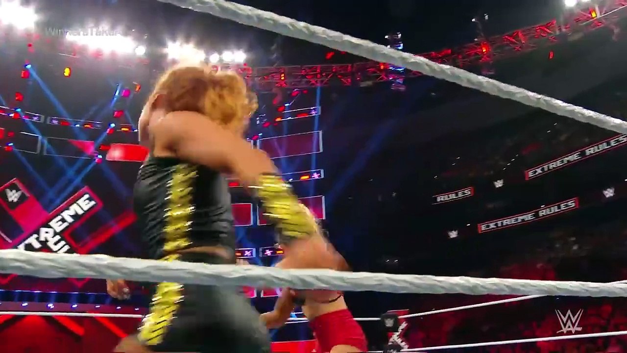 Seth Rollins & Becky Lynch vs Baron Corbin & Lacey Evans Extreme Rules ...