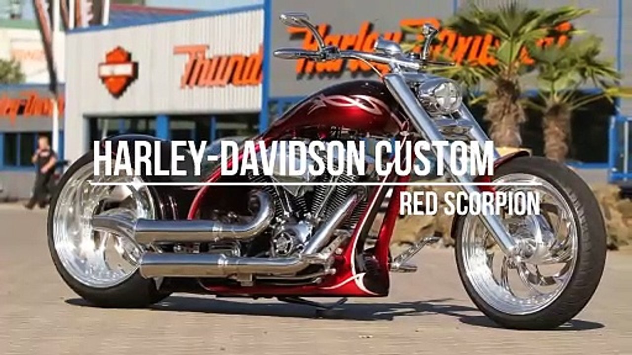 Harley-Davidson Custom: RED SCORPION * A&T Design - video Dailymotion