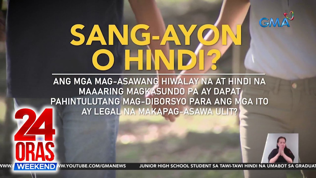 SWS survey: 50% ng mga pinoy, sang-ayon na magkaroon ng diboryso sa bansa | 24 Oras Weekend ...