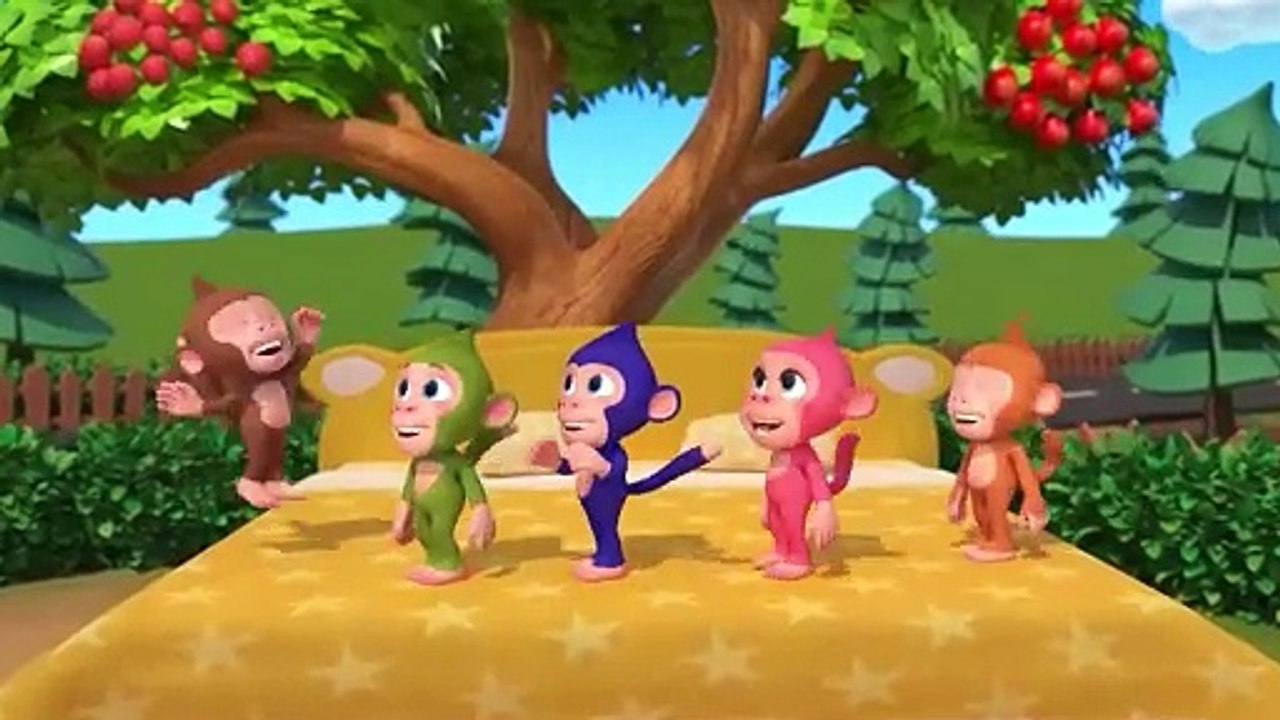 Five Little Monkeys Jumping on the Bed - Lalafun Nursery Rhymes & Kids ...