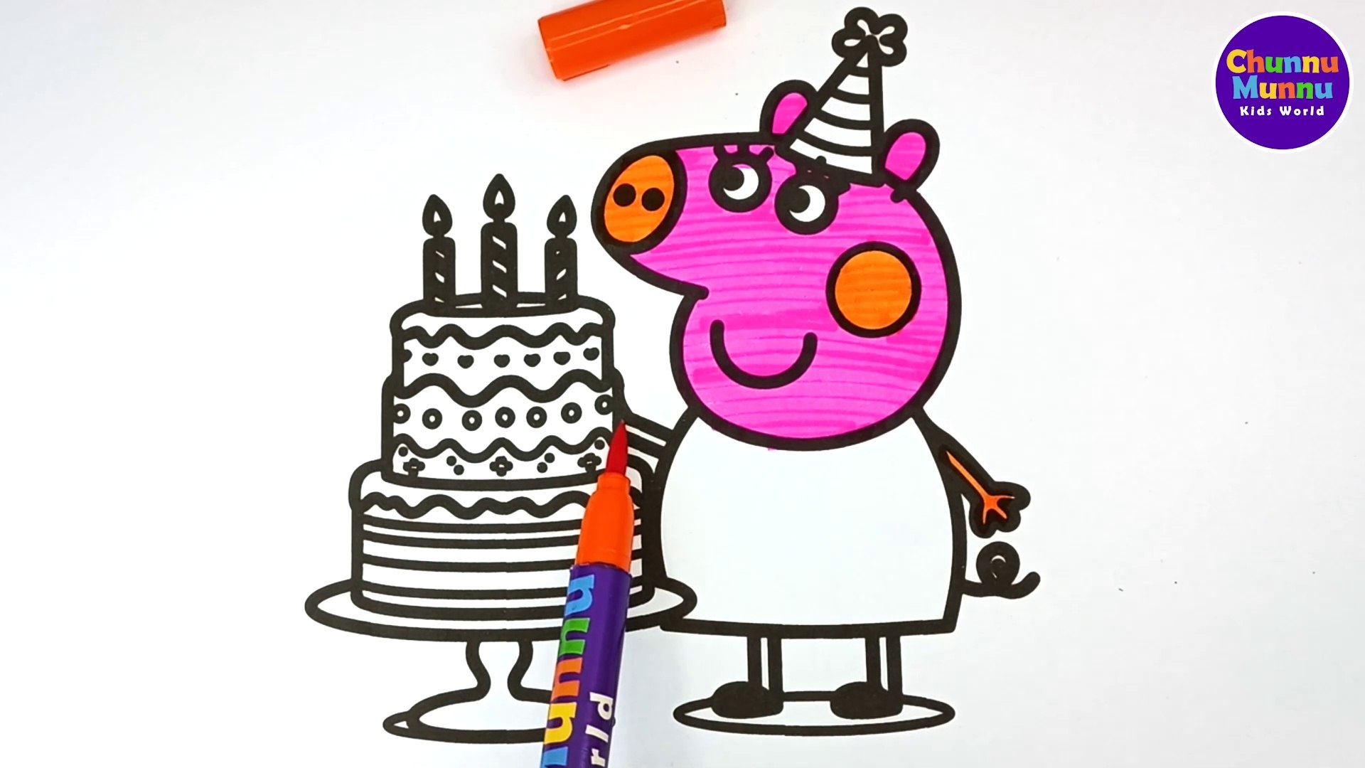 Peppa Pig Cake Coloring Pages
