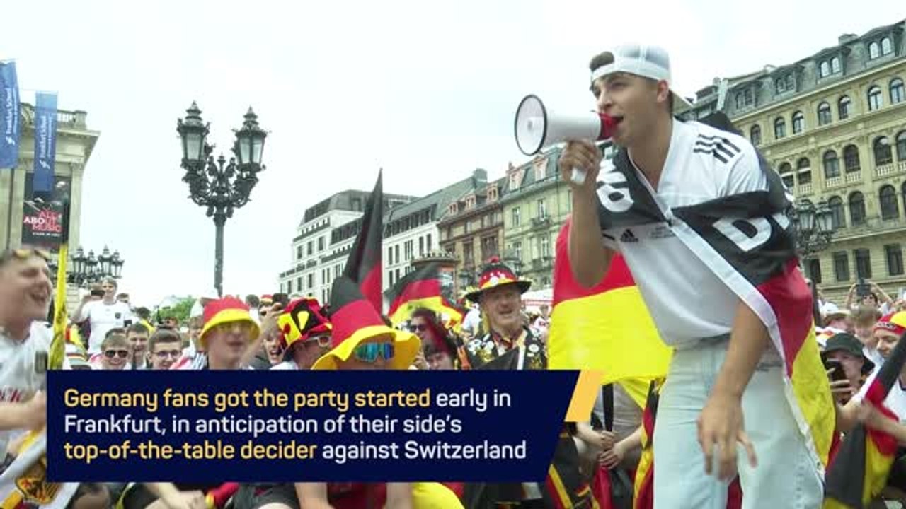 Germany fans start party early in Frankfurt - video Dailymotion