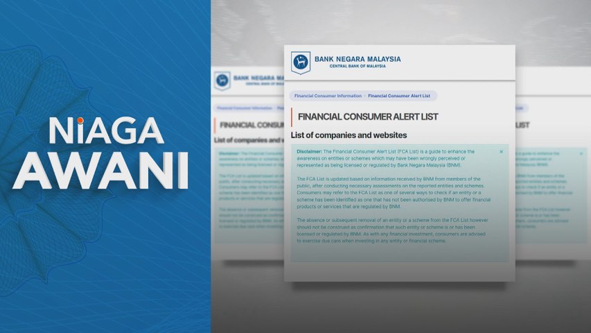 Enam entiti baharu disenarai amaran pengguna kewangan BNM | Astro Awani