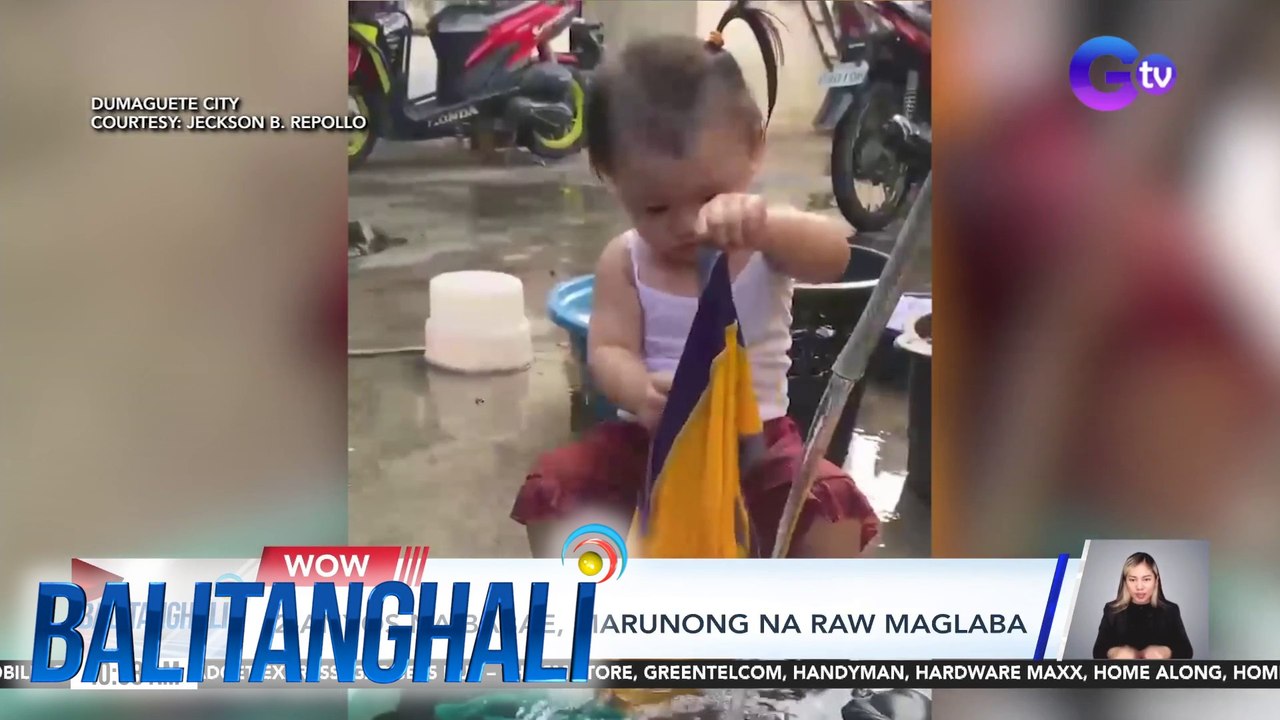 2-anyos na babae, marunong na raw maglaba | Balitanghali - video ...